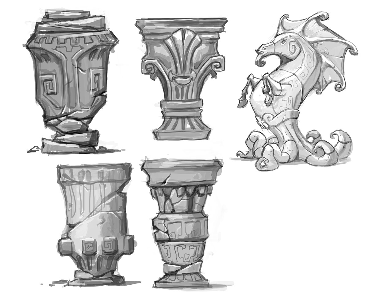 Danny Beck - Concept Art - Game Project (stylized sci-fantasy)