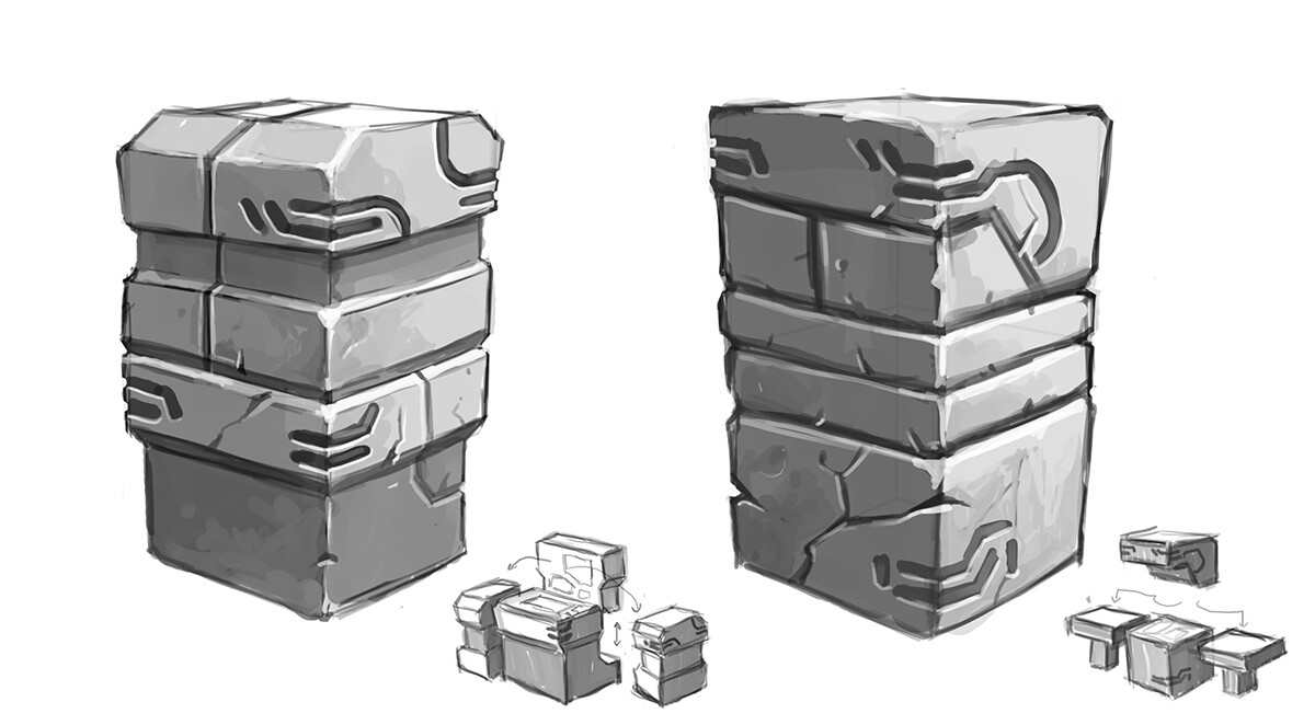 Danny Beck - Concept Art - Game Project (stylized sci-fantasy)