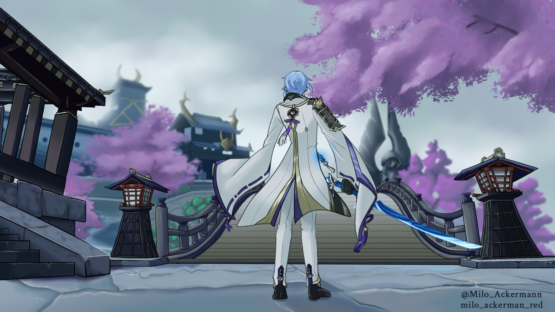 ArtStation - Kamisato Ayato: "Lanterns in the Night"