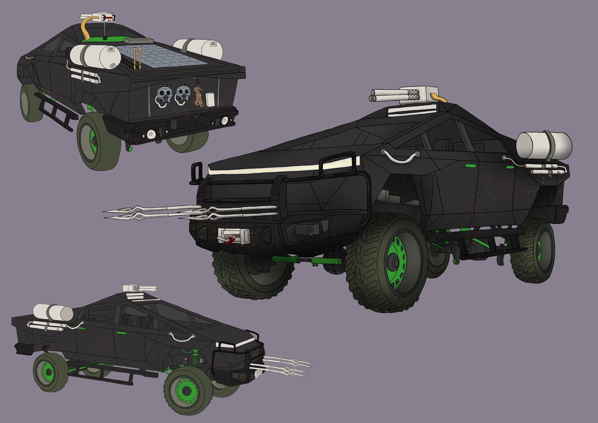 ArtStation - Post-Apocalyptic Cyber Truck