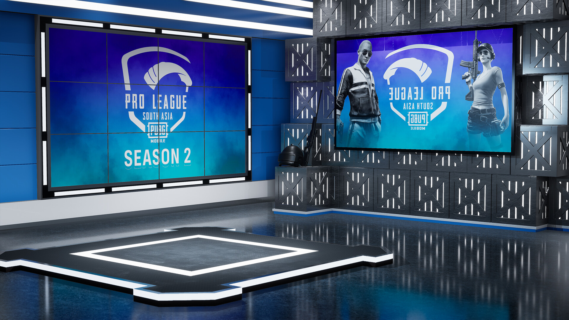 ArtStation - Virtual Set for Pub-G gamer's Interview : Unreal Engine 4.26