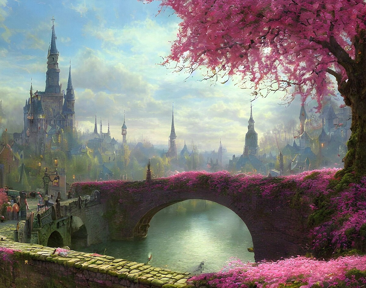 ArtStation - Old bridge in spring