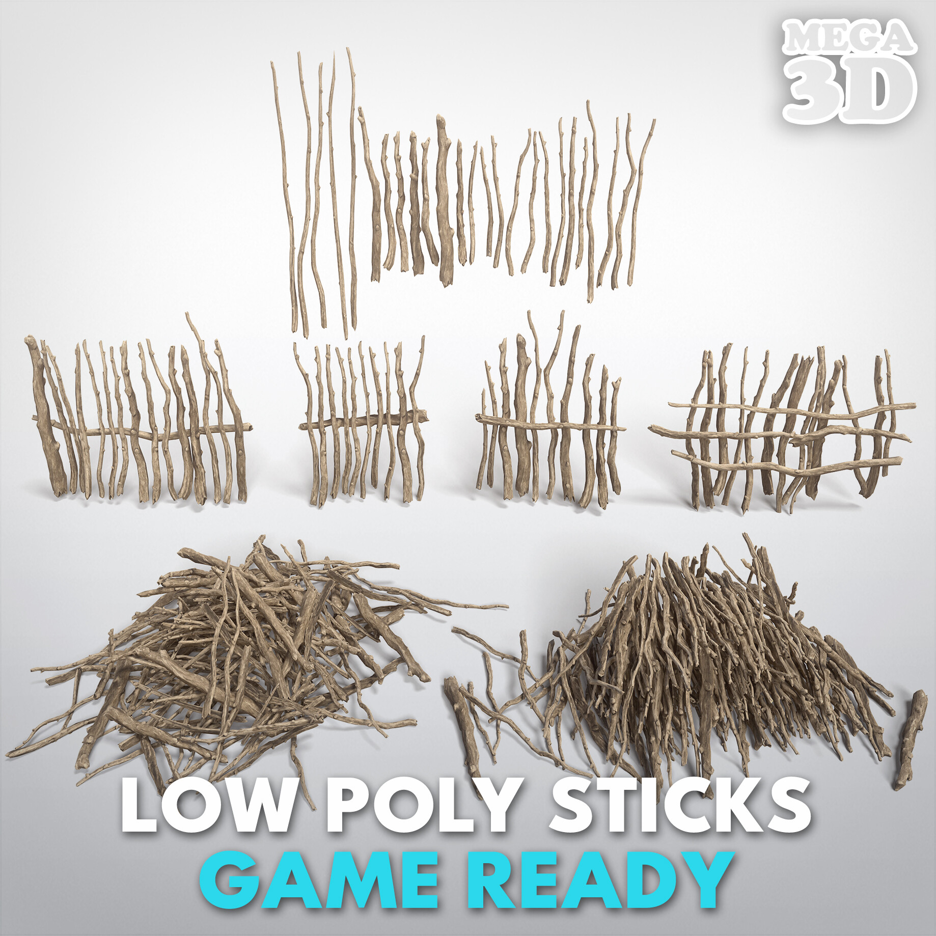 ArtStation - Low poly Sticks 230511