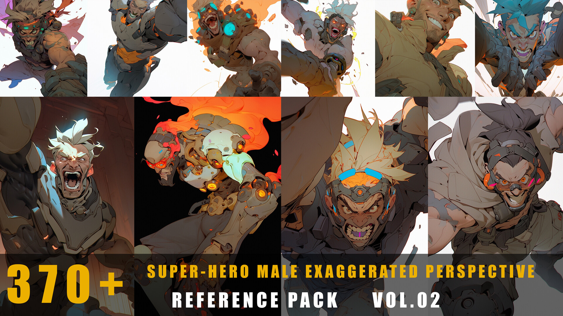 WaterLaw's Studio - 370+ Super-Hero Male Exaggerated Perspective Outfit ...