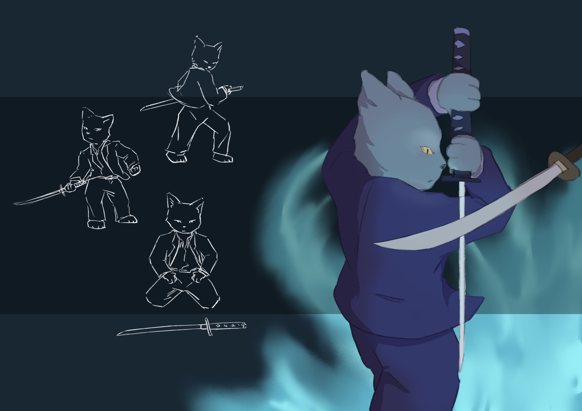 ArtStation - Nekuza: Tail-off - Kano acting sheet