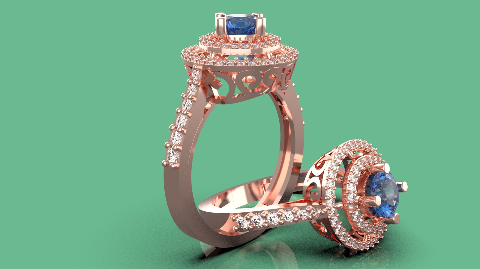 JSxcad - Diamond jewelry engagement Ring