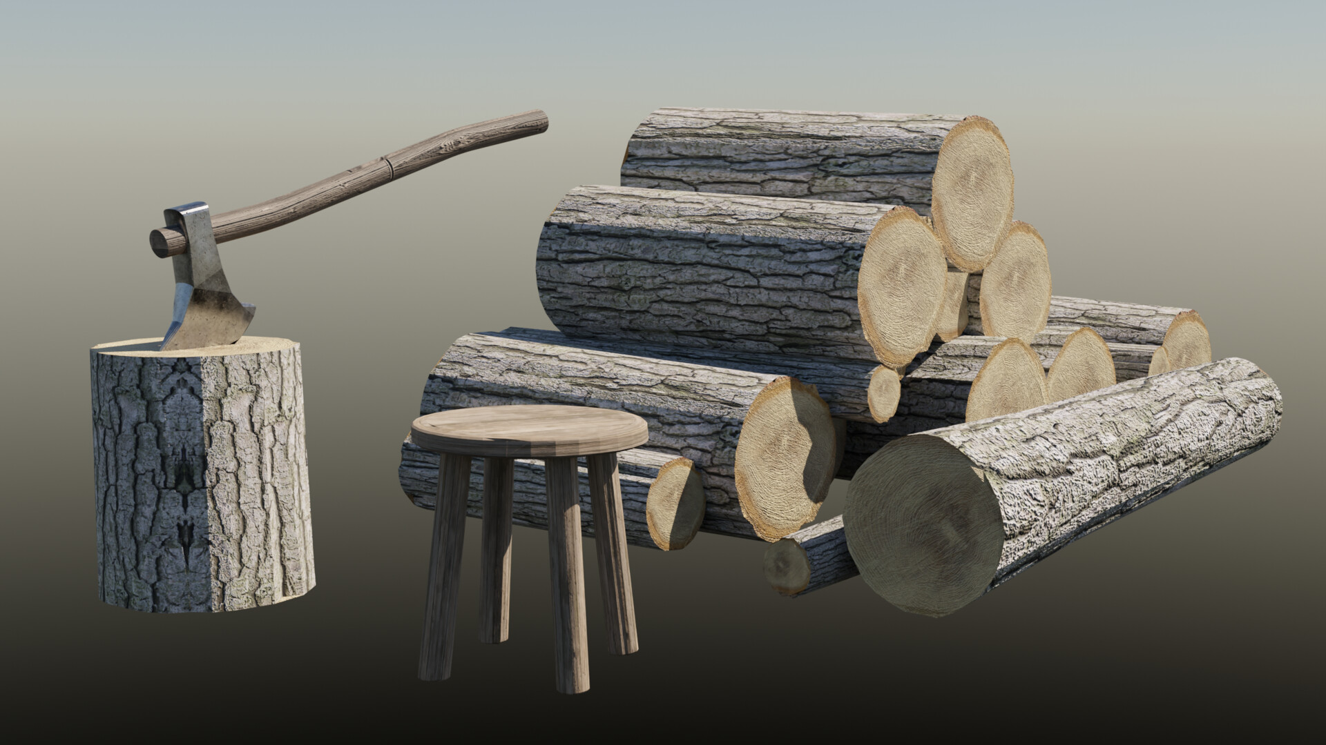 ArtStation - Woodcutter props