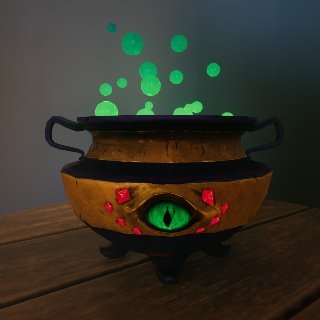 ArtStation - Stylized Witch's Cauldron - 3D Prop