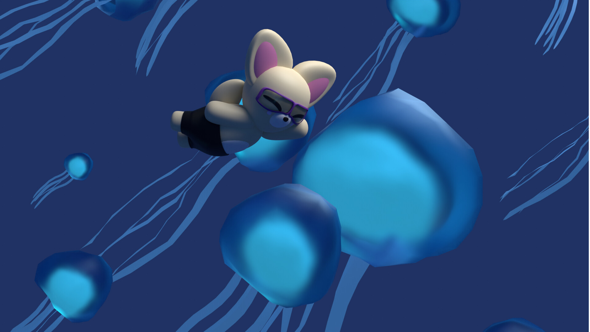 ArtStation - Foxi-Ny swimming with jellyfish