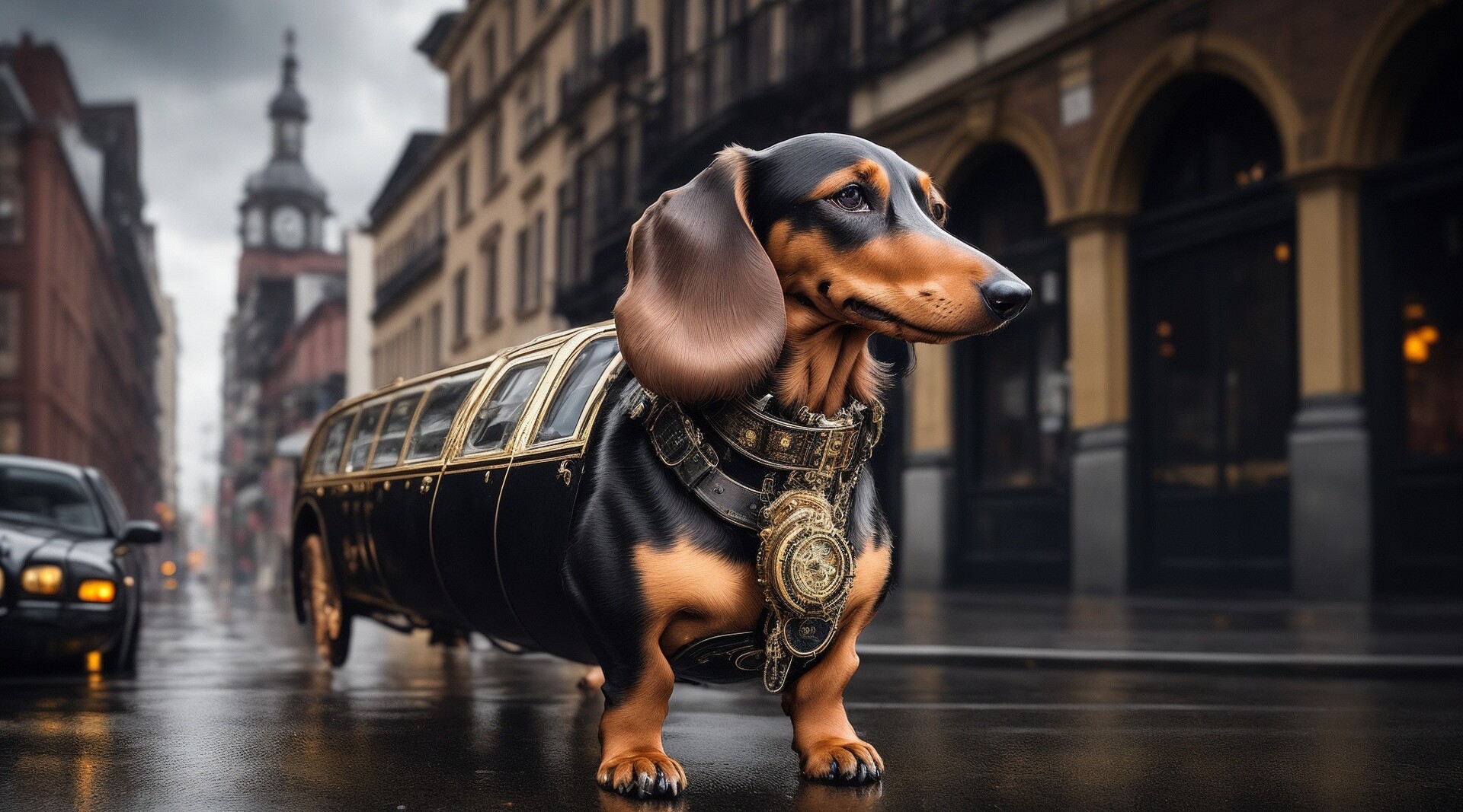 ArtStation - A Dachshund Limousine - AI-generated art