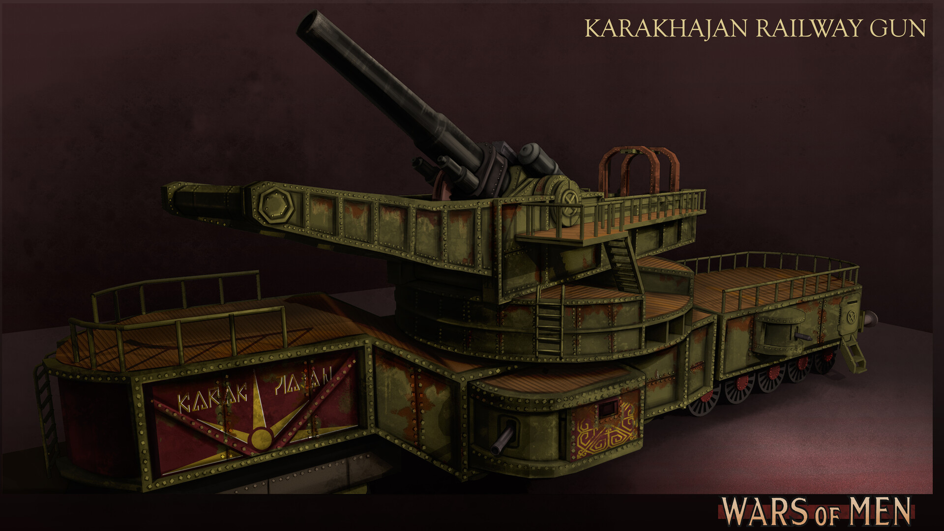ArtStation - WWI-inspired Railway Gun