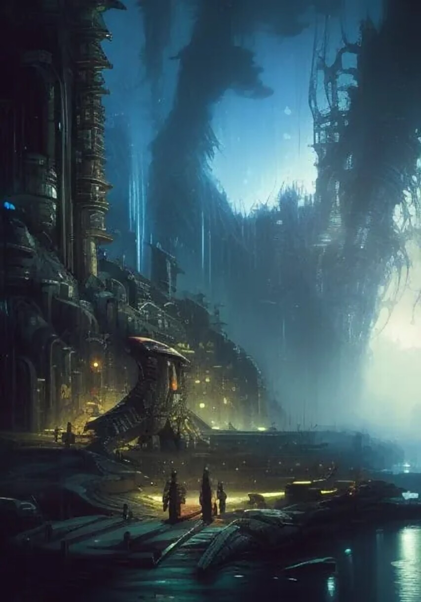 ArtStation - Space Lore Ships, Shipyards Seedy Worlds In Development