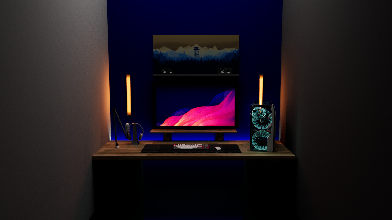 ArtStation - Minimalist Desk Setup