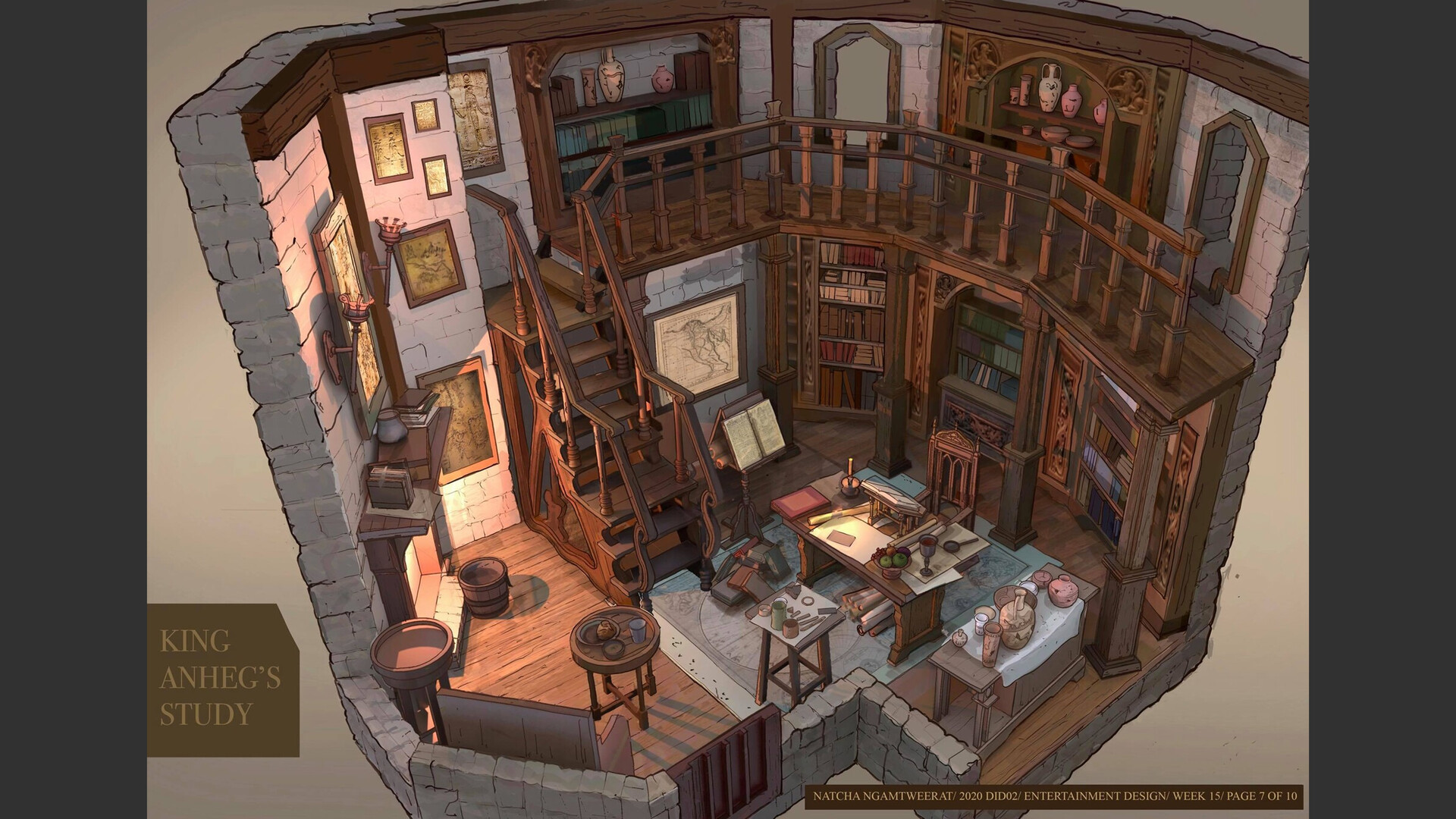 Huguenin Lola - King Anheg's study/Diorama