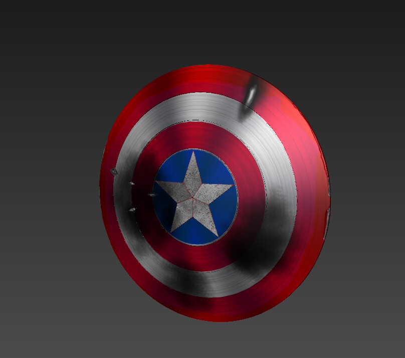 ArtStation - Damaged Captain America Shield