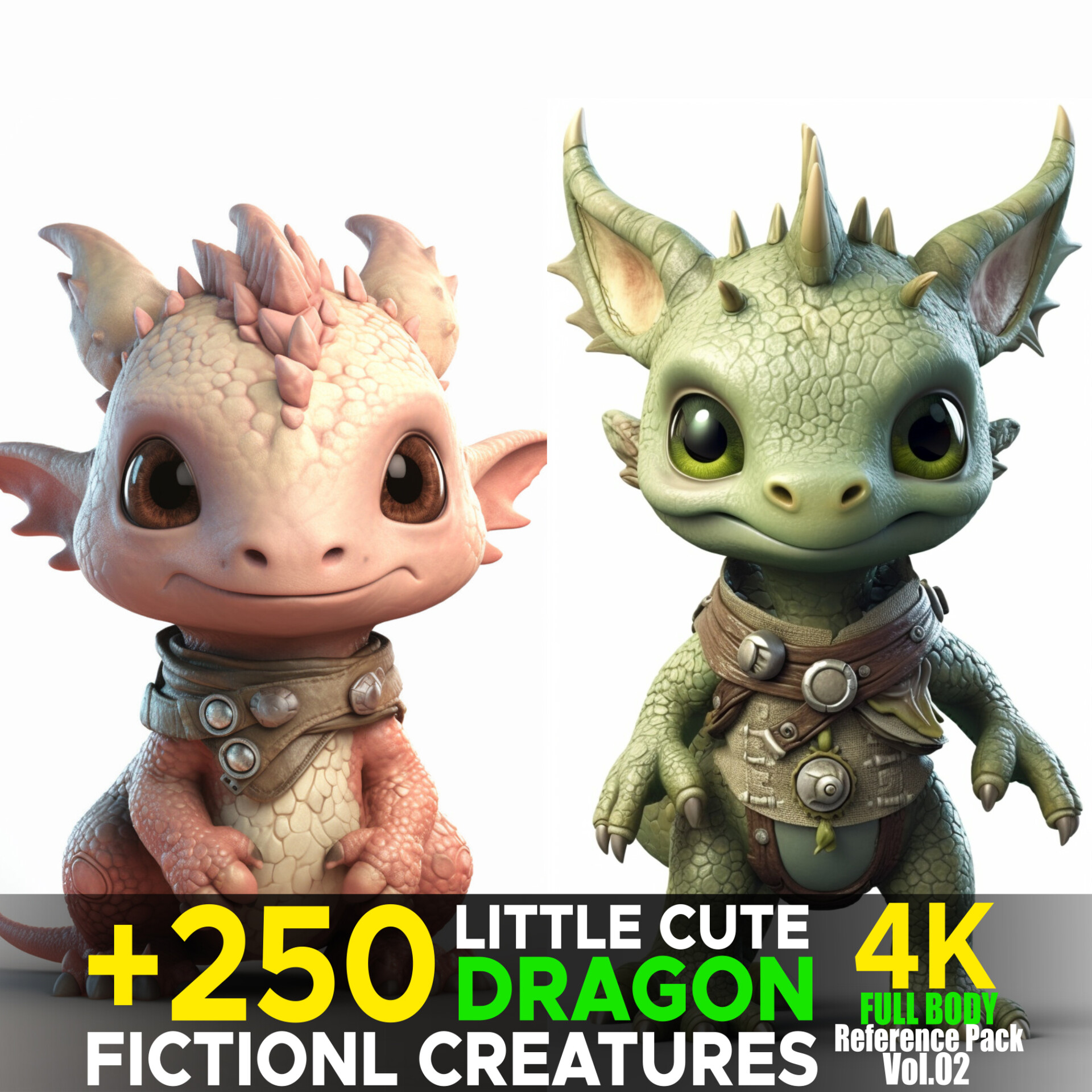 ArtStation - +250 Little Cute Dragon(Fictional Creatures Vol.01) 4K