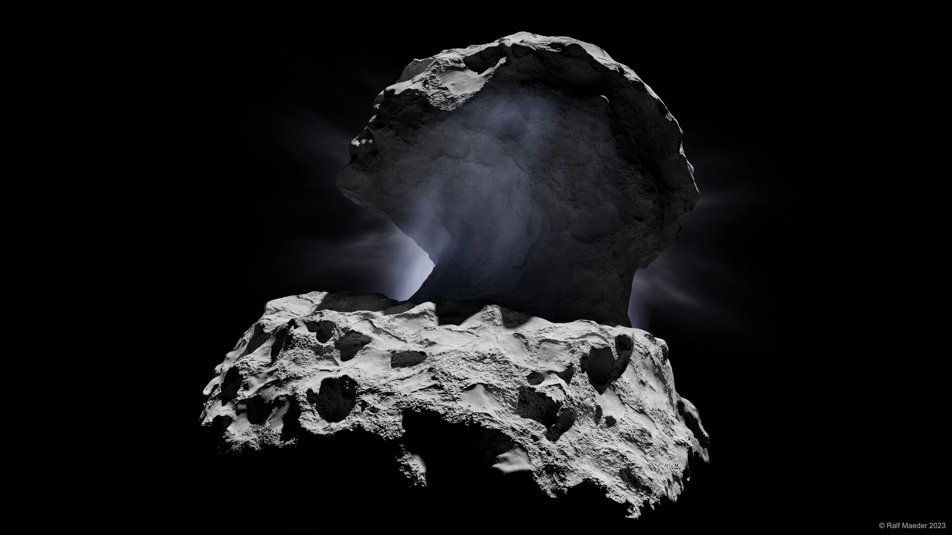 ArtStation - Comet 67P with dust trails