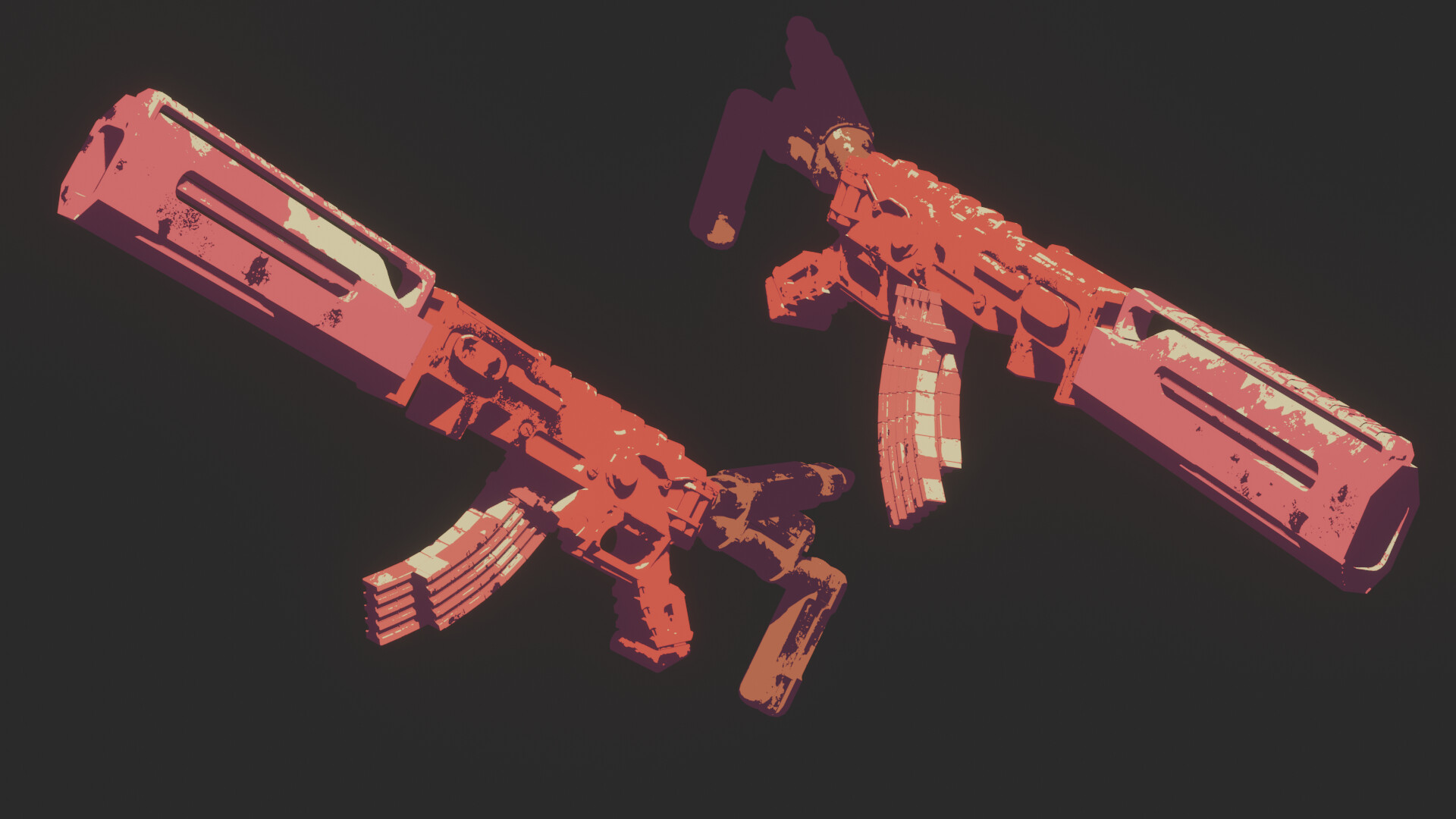 ArtStation - Procedular Hell Weapon Showcase - Automatic rifles