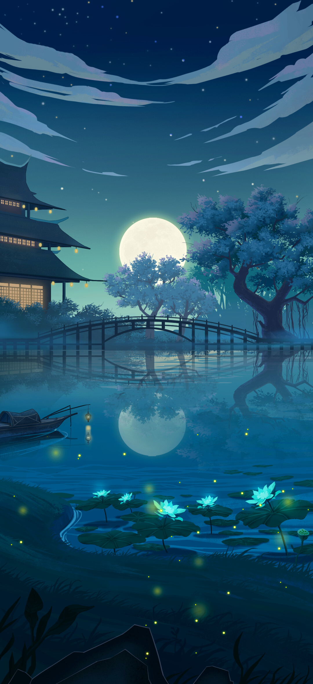 ArtStation - moon's reflection on a river