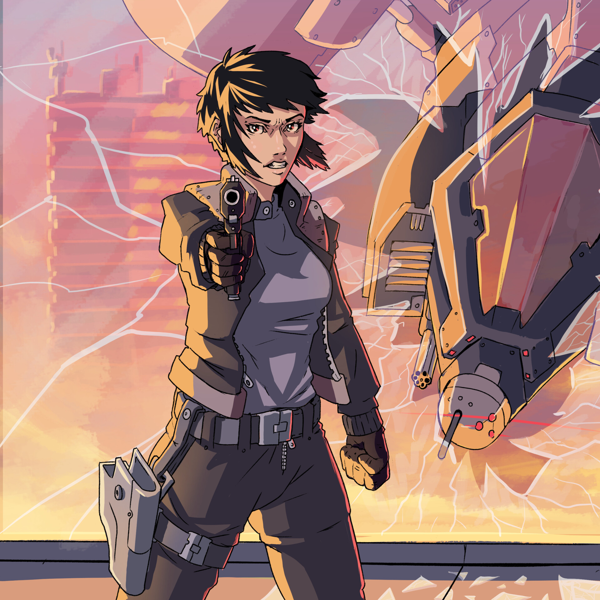 Ghost in the shell Majro Kusanagi sunset scene. by Kemal Lemes : r ...