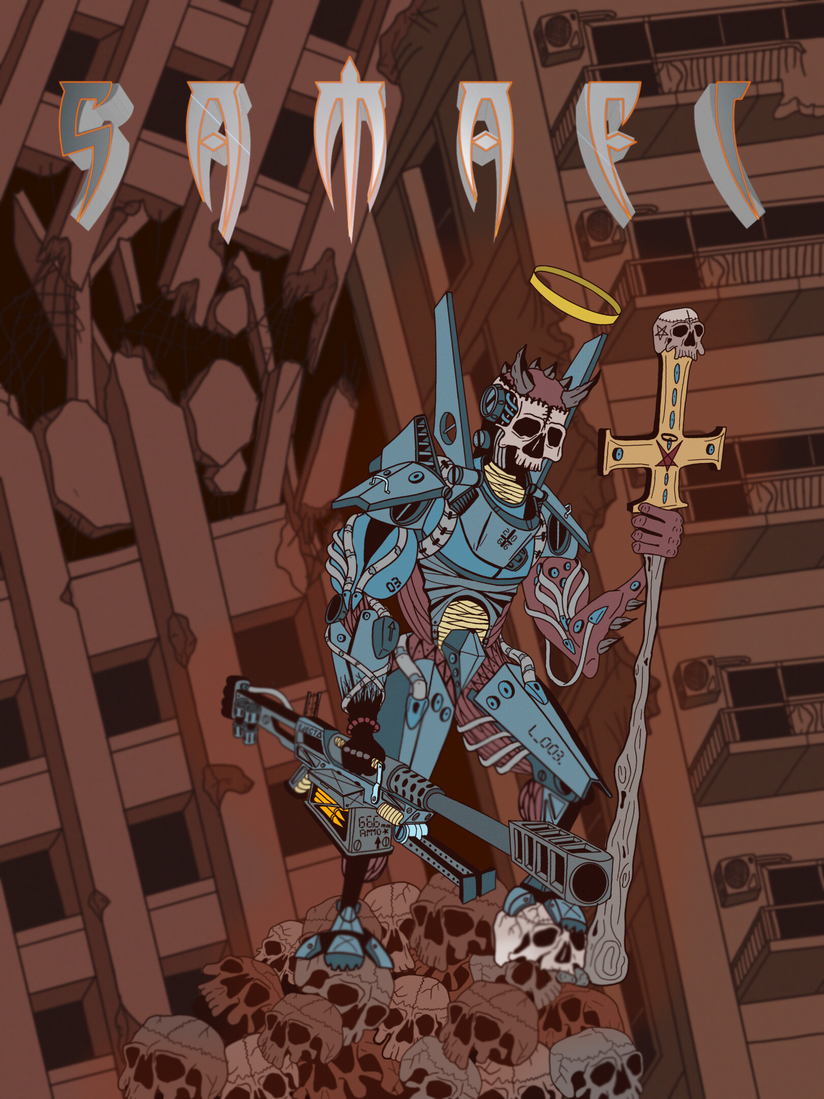 ArtStation - Samael game cover concept