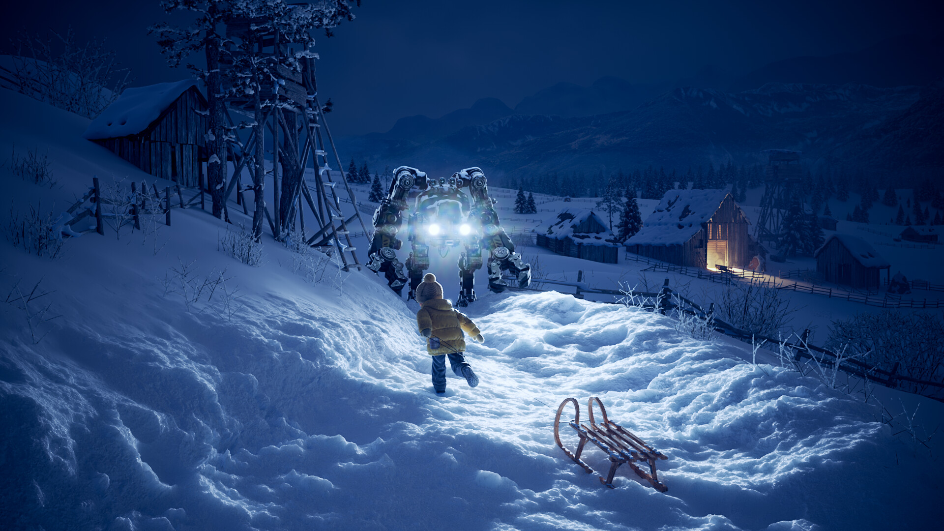 ArtStation - Snow on the farm ...