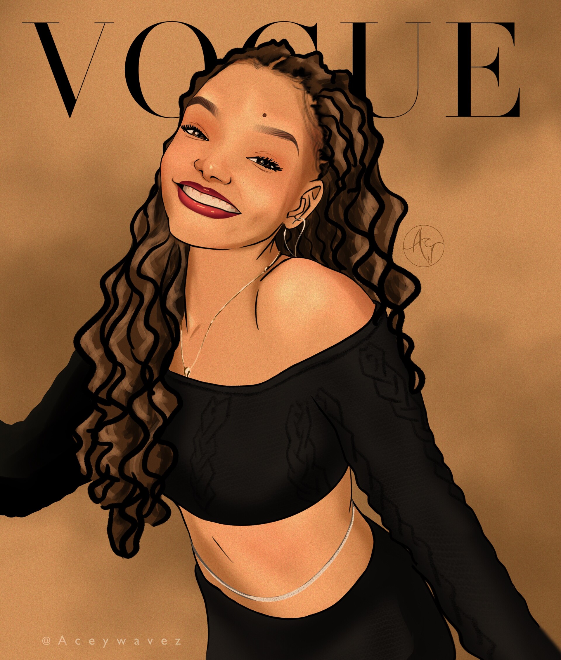 ArtStation - Halle Bailey mock vogue artwork