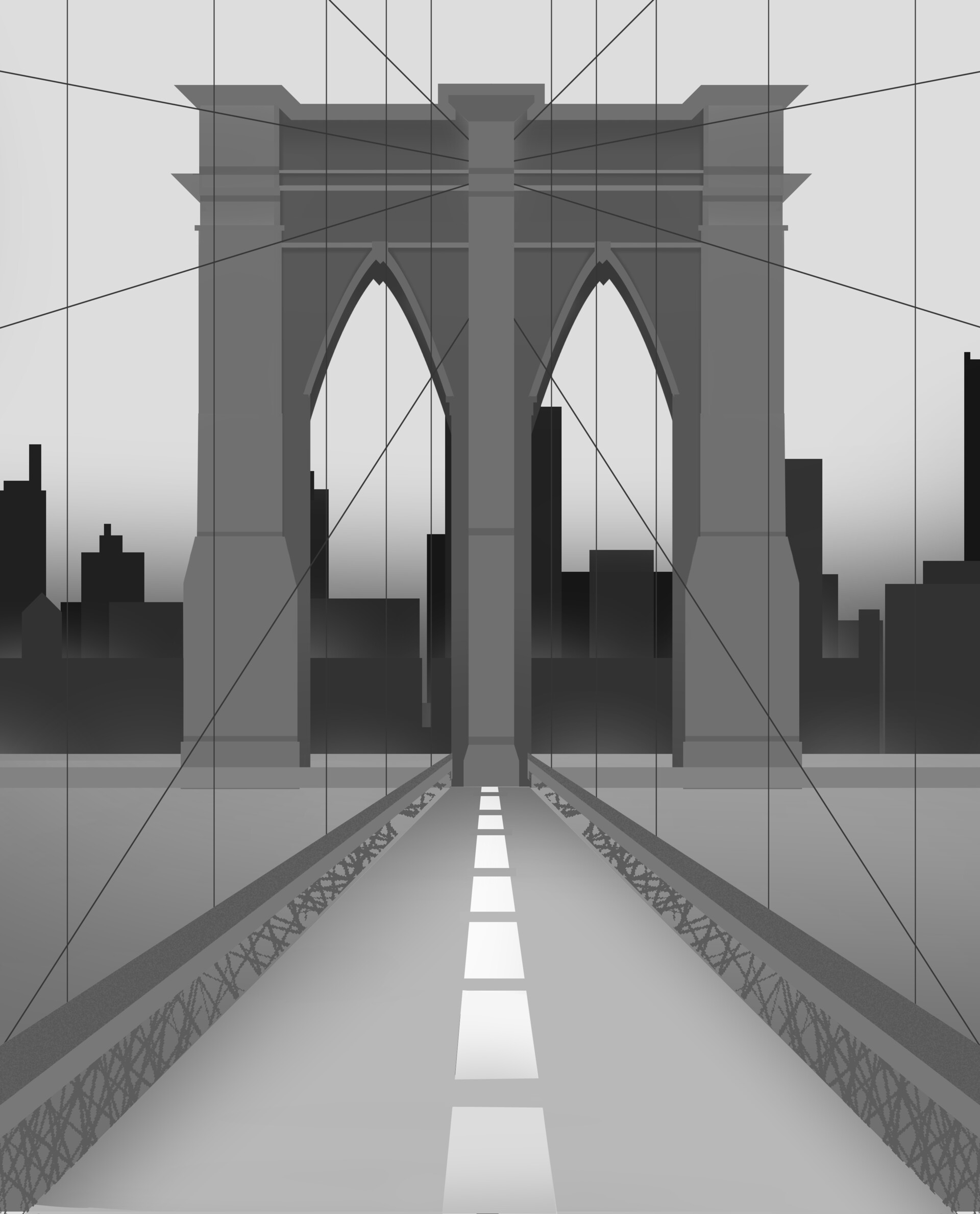 ArtStation - Study | Brooklyn's bridge | Grayscale