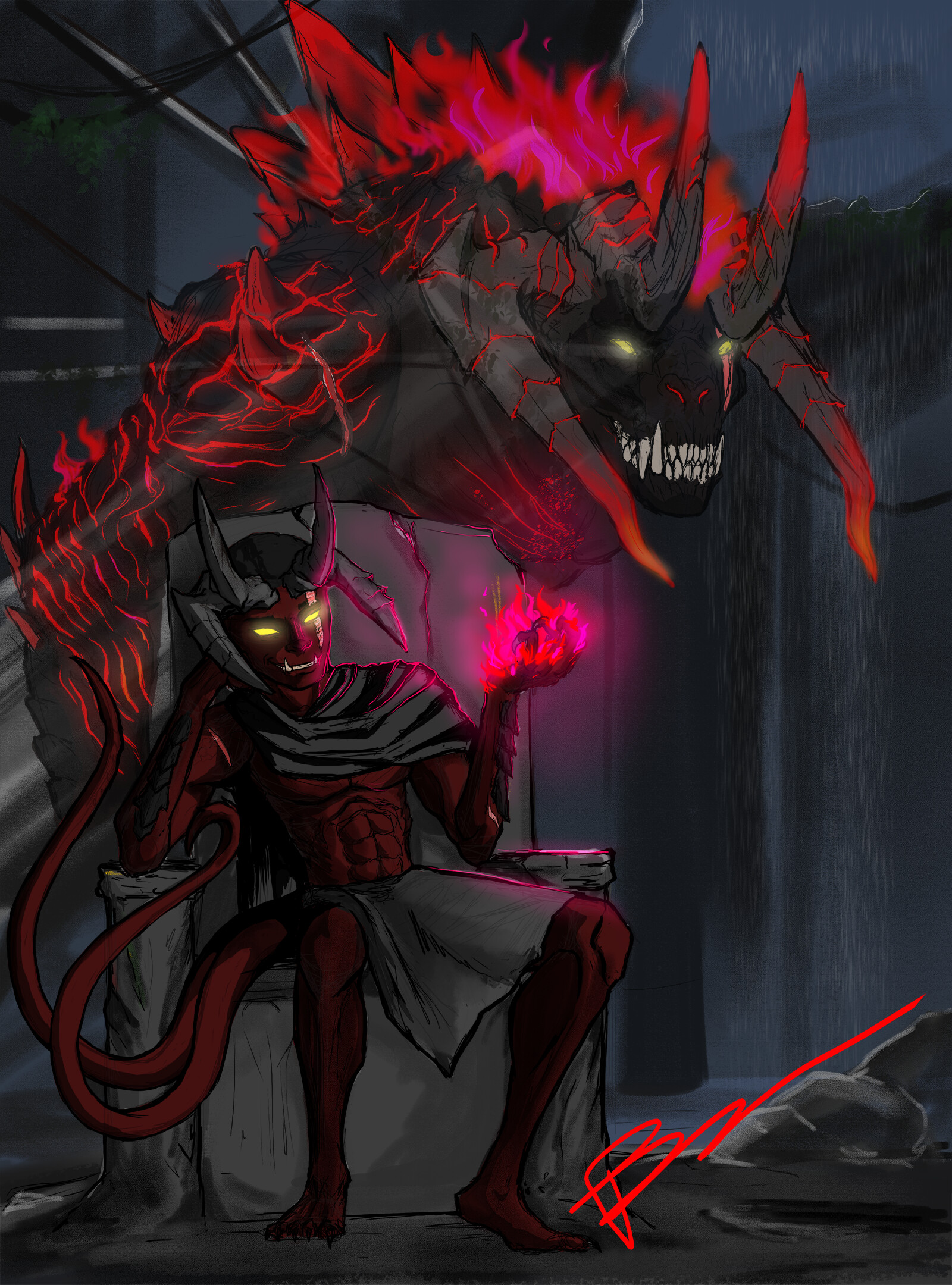 ArtStation - The Twin Tailed Demon