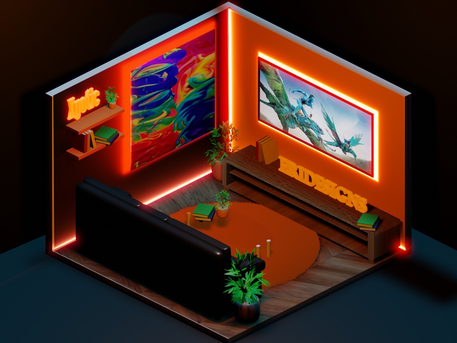 ArtStation - LowPoly LivingRoomDesign