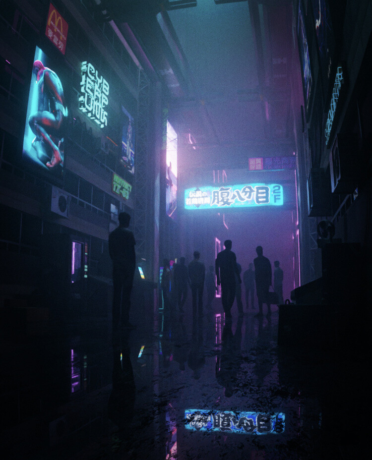 ArtStation - Dark Night & Neon Light