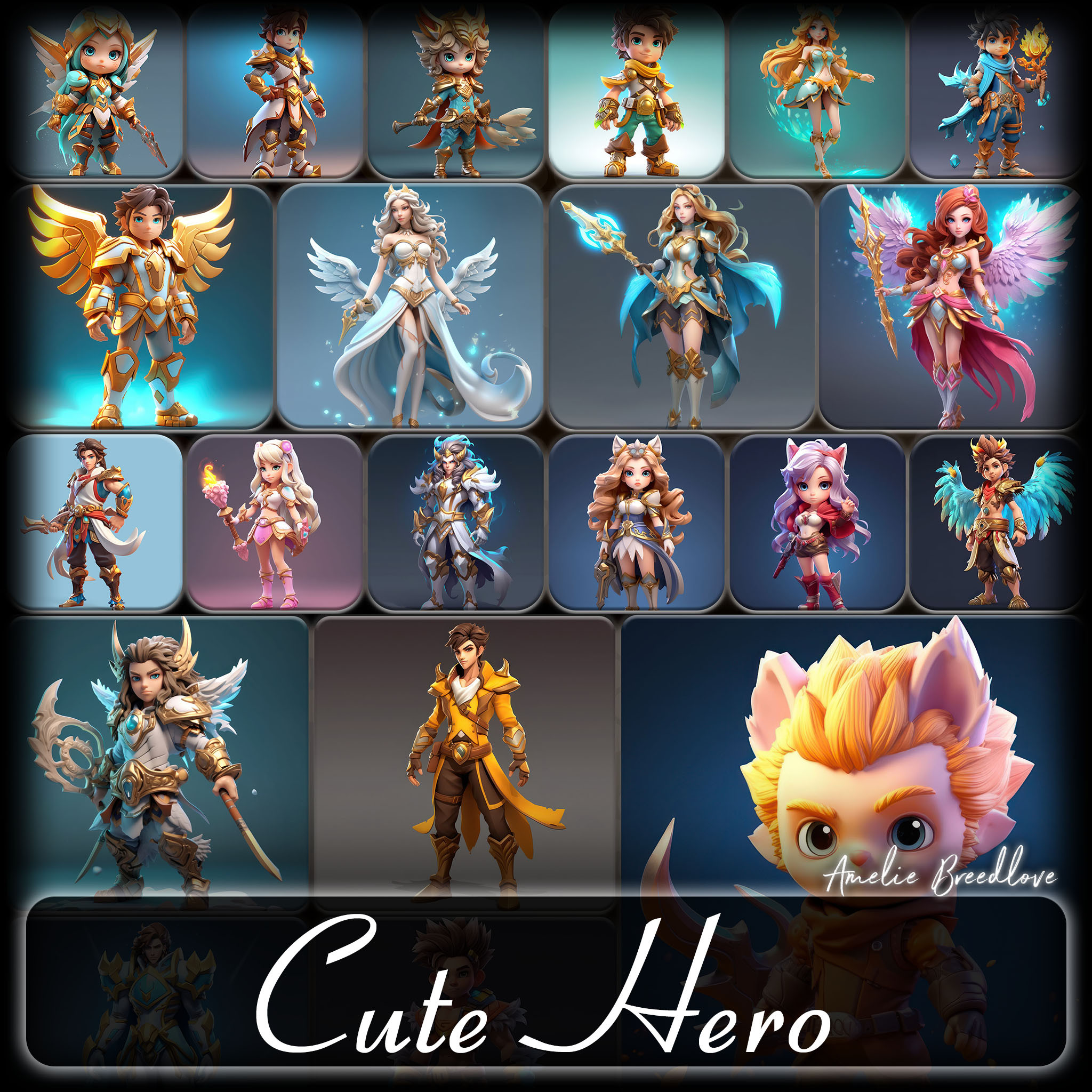 Amelie Breedlove - 200 Cute Hero Character (Full Body) Reference Pack ...
