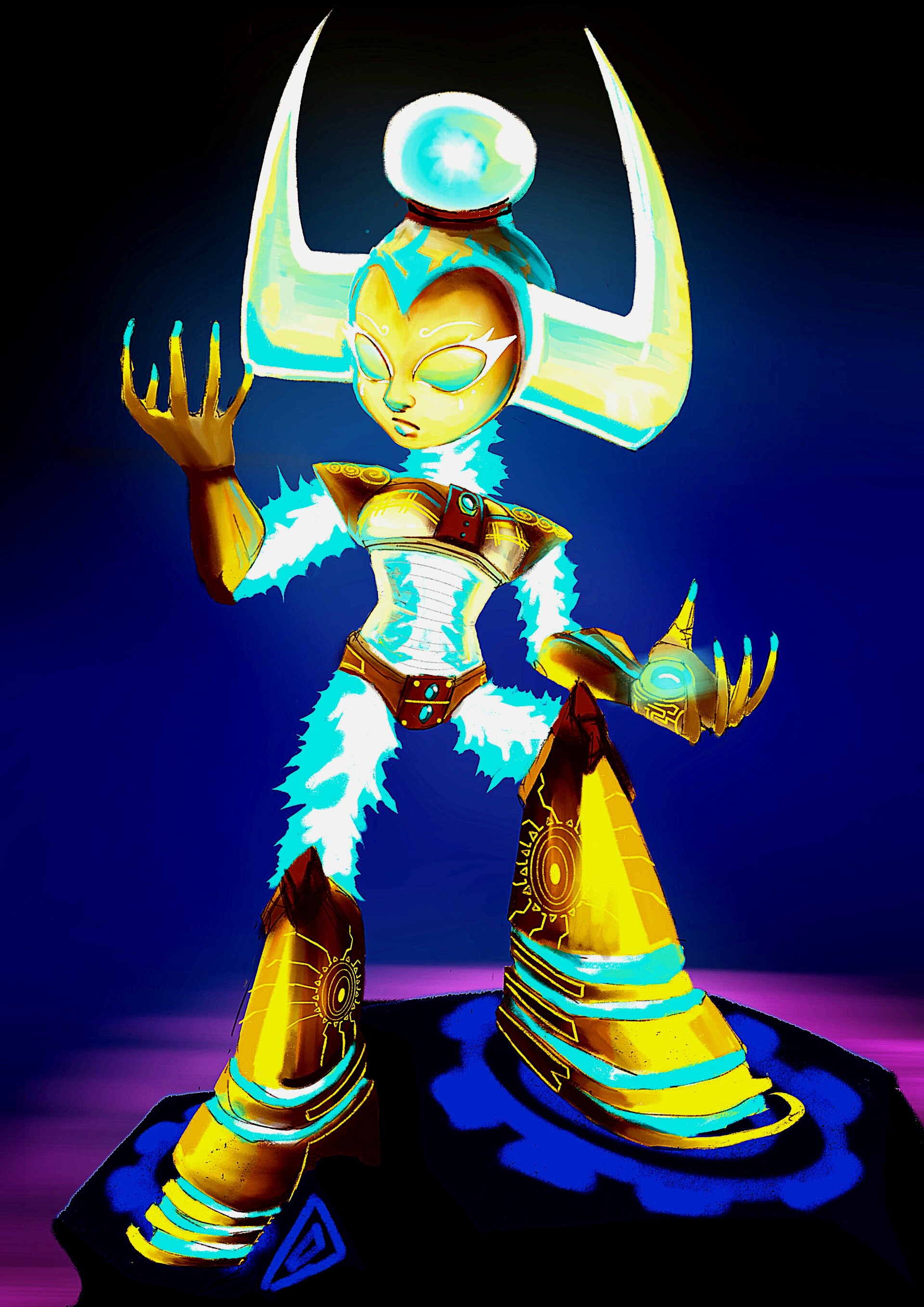 ArtStation - Electric character in digital painting with procreate