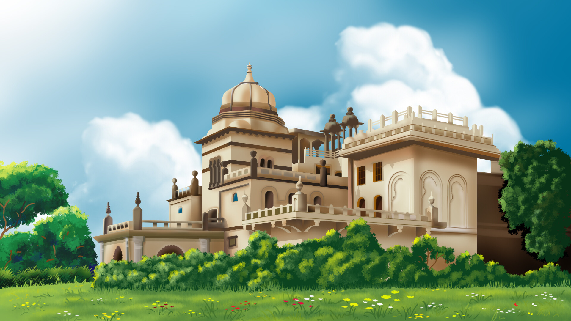 ArtStation - Indian Fort digital Painting