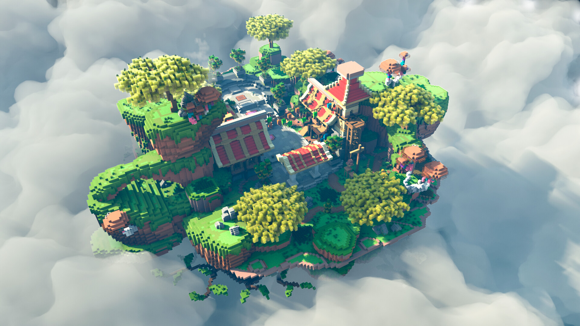 ArtStation - Little Village - Minecraft Lobby