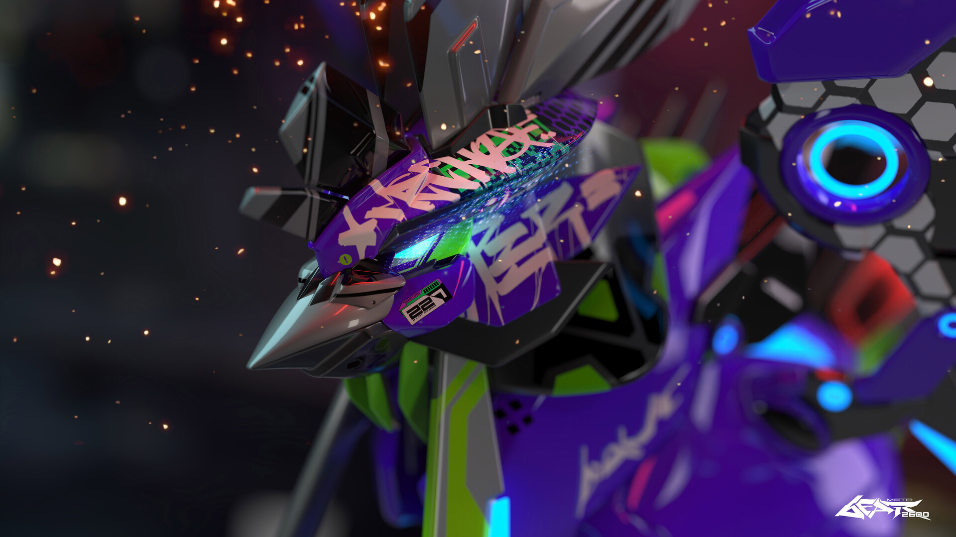 ArtStation - CYBER GRAFFITI MECH ROOSTER