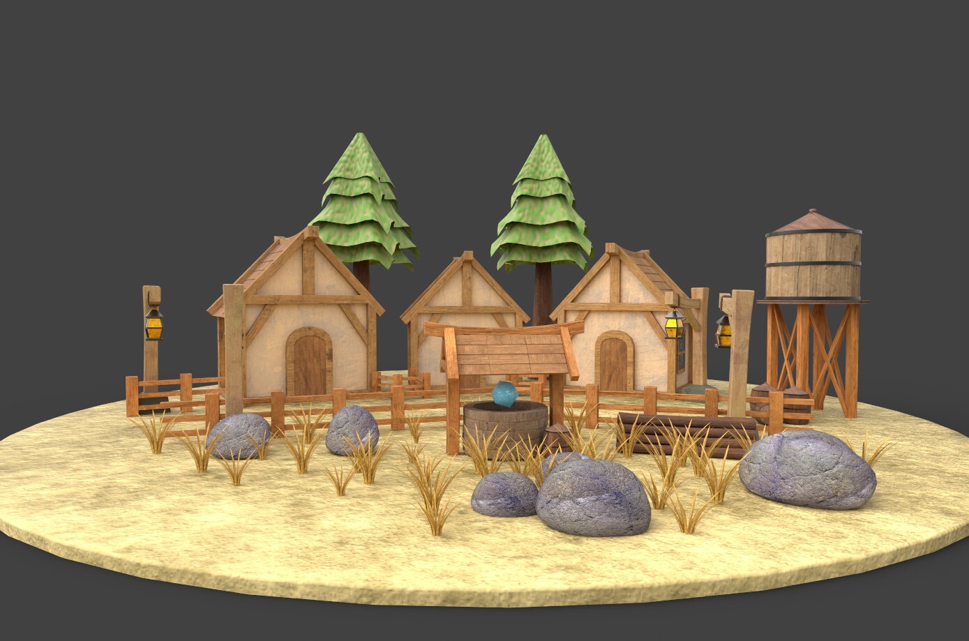 ArtStation - Environment Village set Model Basic