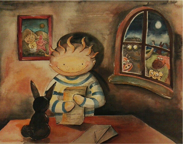 ArtStation - children's book illustration - Gougou et I'Etoil filante