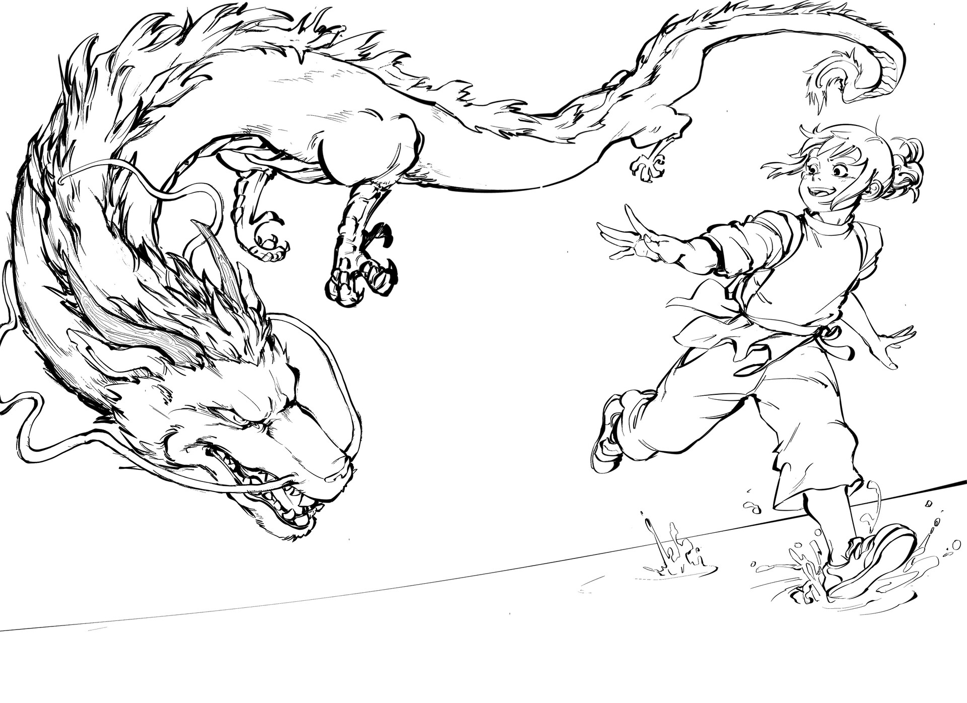 spirited away dragon coloring page