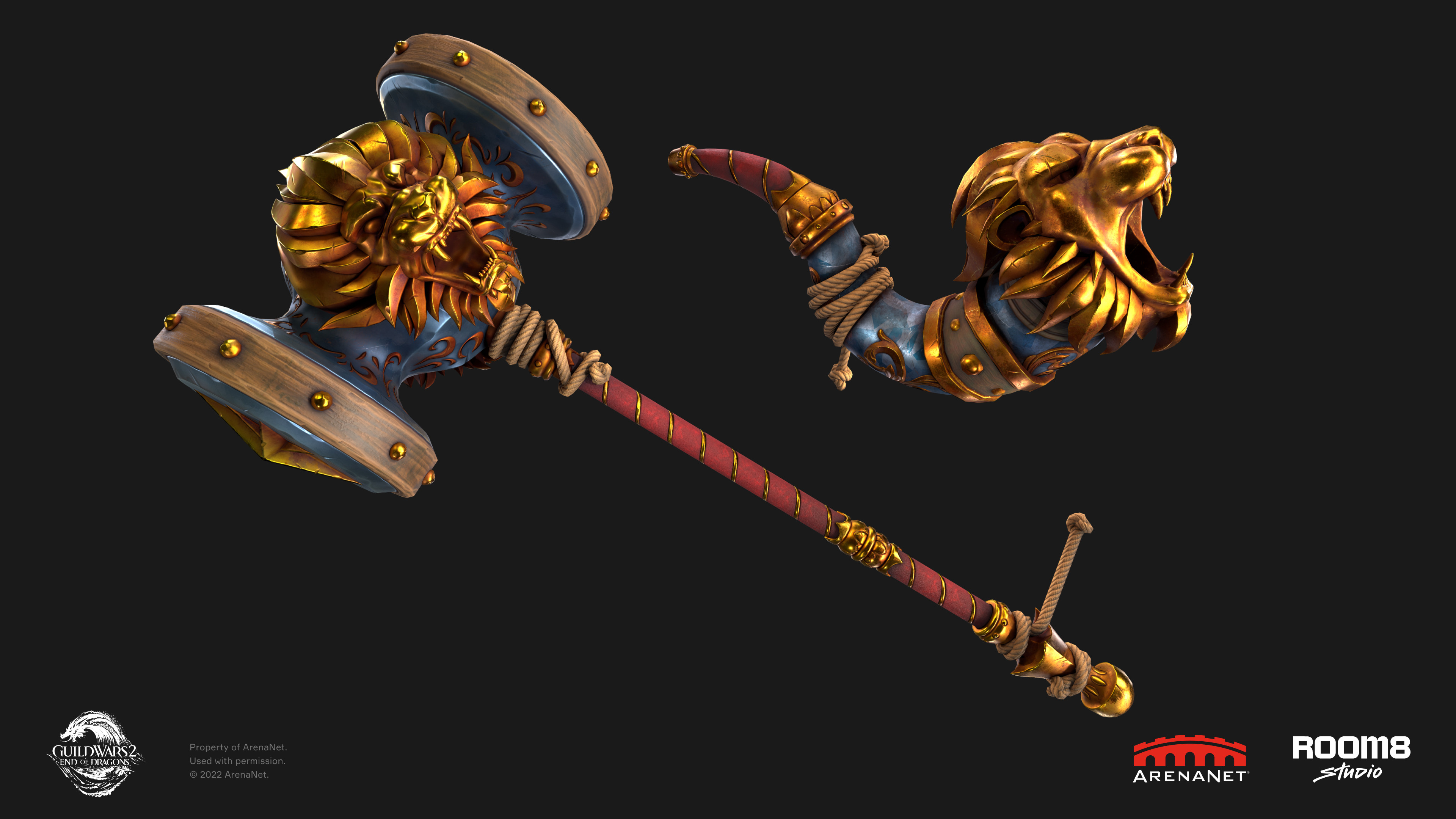 Room 8 Studio - Portfolio - Lion's Champion weapons (Guild Wars 2)