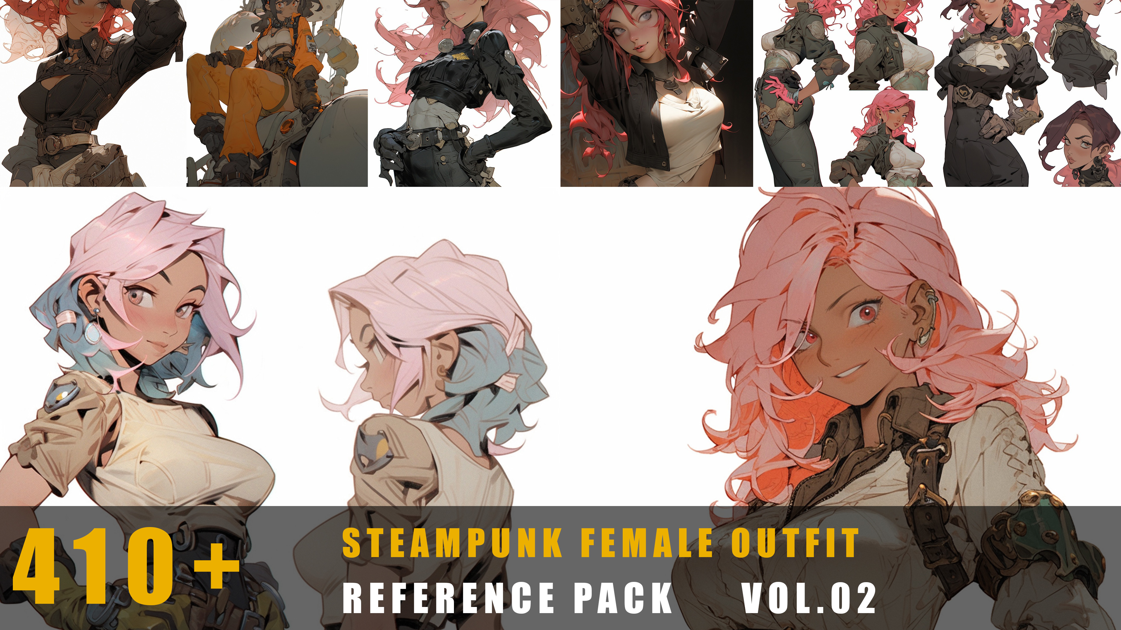 WaterLawOF References - 410+ Steampunk Female Outfit - References Pack ...