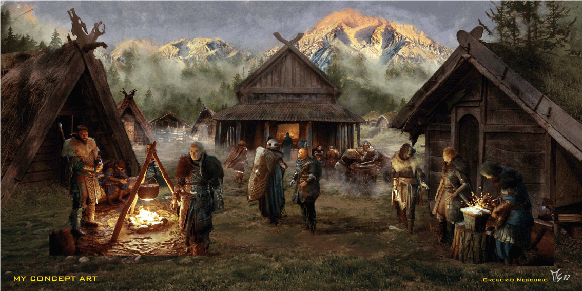 Viking Village Concept Art