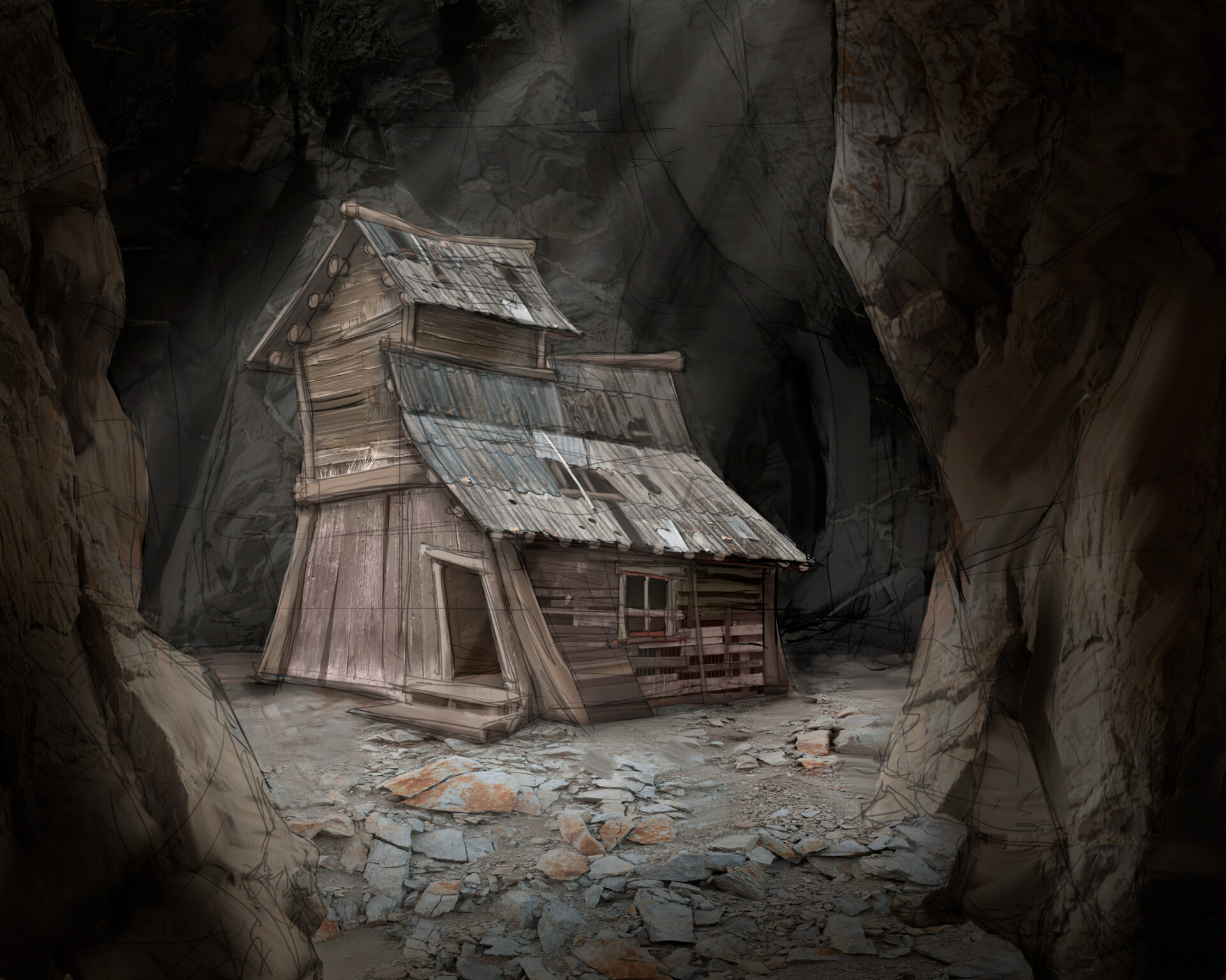 ArtStation - Abandoned Cabin - Concept Art
