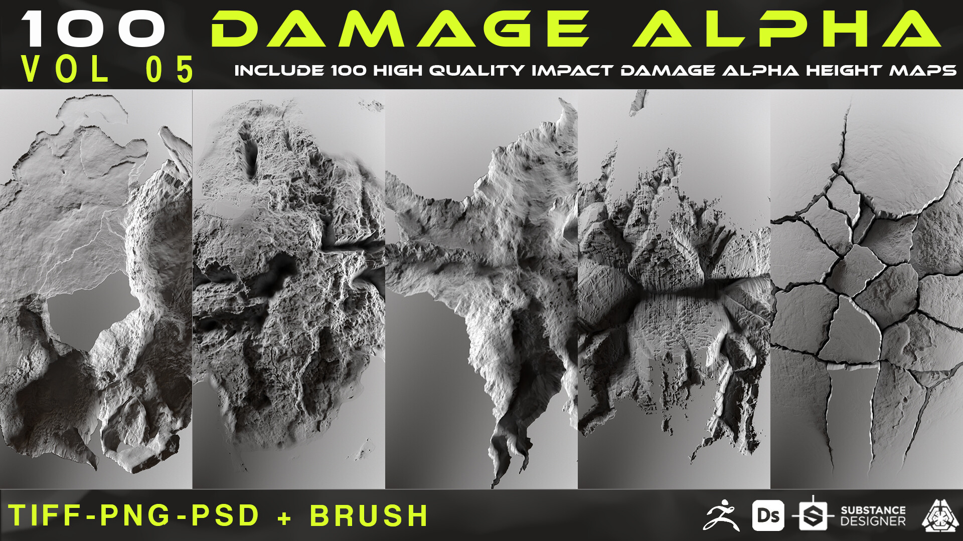 AMIR KABIRI - 100 Damage Alpha - vol 05 + Brush