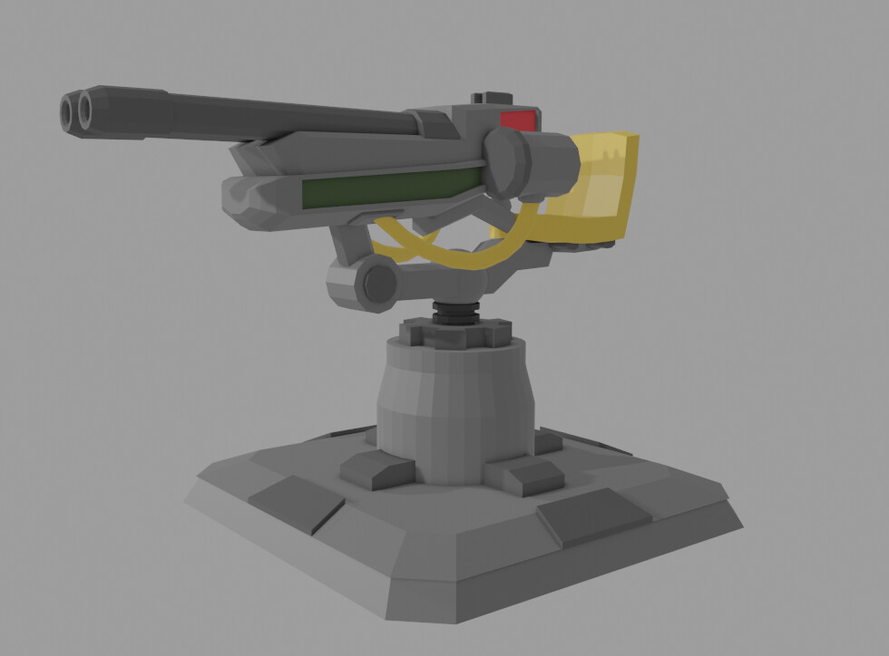 ArtStation - Low Poly Mounted Turret