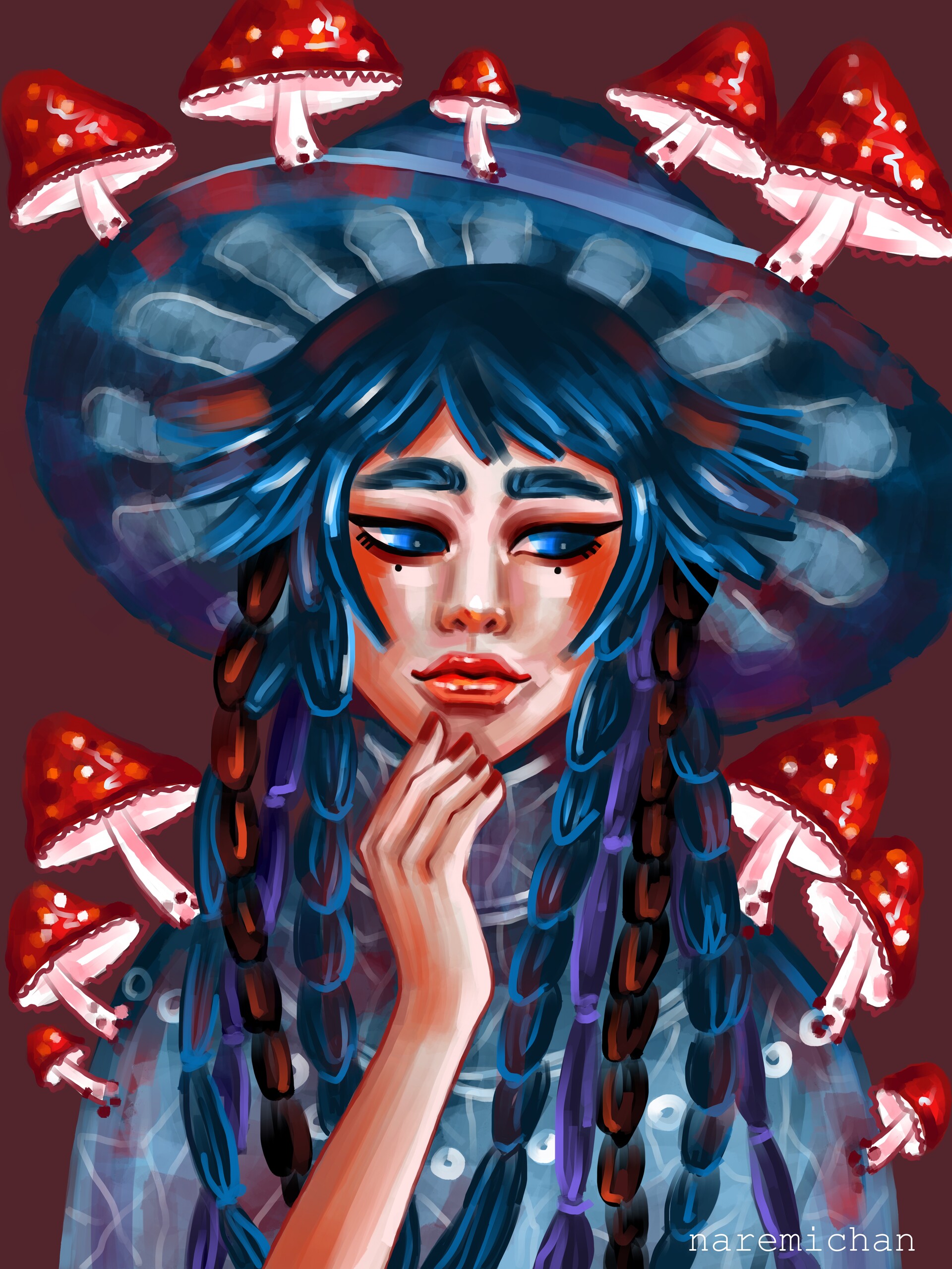 ArtStation - Mushroom portrait illustration