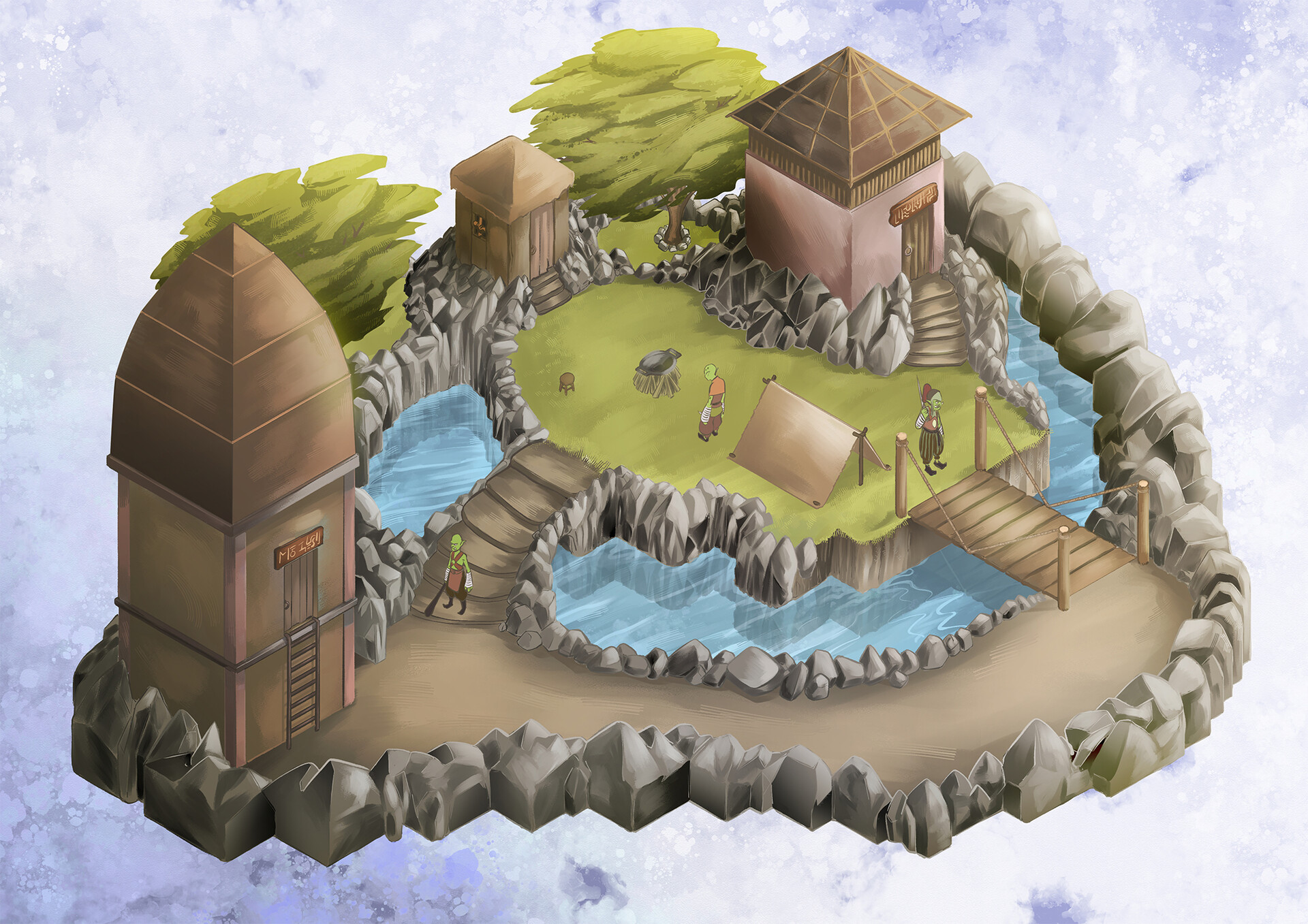 ArtStation - Isometric Goblin Village Concept