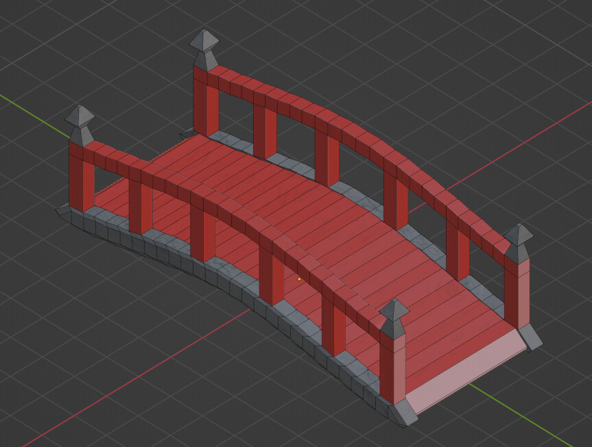 ArtStation - Japanese Red Zen bridge.