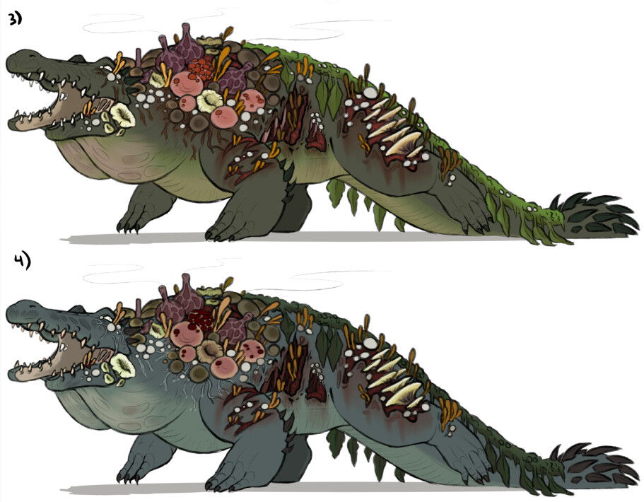 Laura Bibby - Overgrown Crocodile - Monster Creature Concept