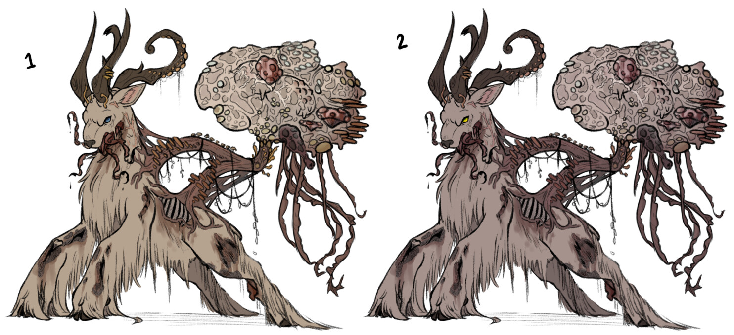 Laura Bibby - Overgrown Great Stag - Monster Concept Art